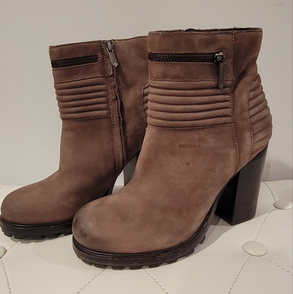 Sam Edelman | Shoes | Sam Edelman Boots Fowler Moto Zip Nubuck Taupe ...